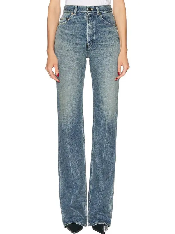 Saint Laurent Bootcut Leg Jeans - Authentic Medium Blue