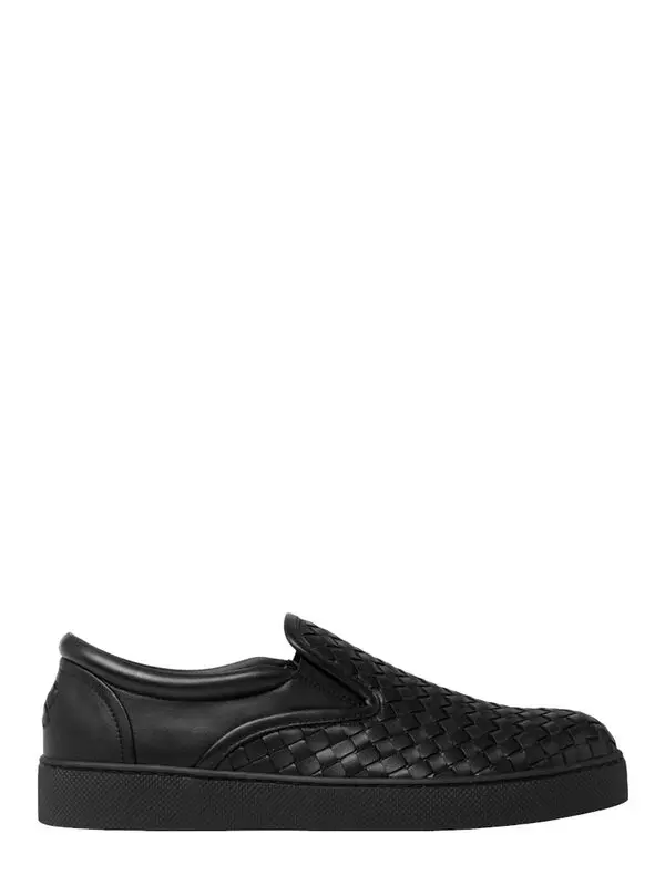 Bottega Veneta Intrecciato Leather Dodger Sneakers - Black