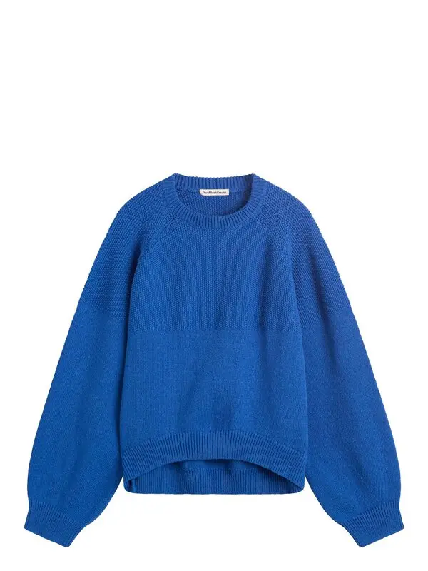 You Must Create Bellow Knit Jumper - Blue