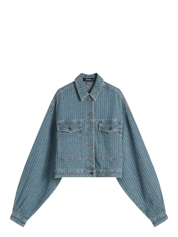 DAILY PAPER Relaxed Denim Trucker Jacket - Light Blue