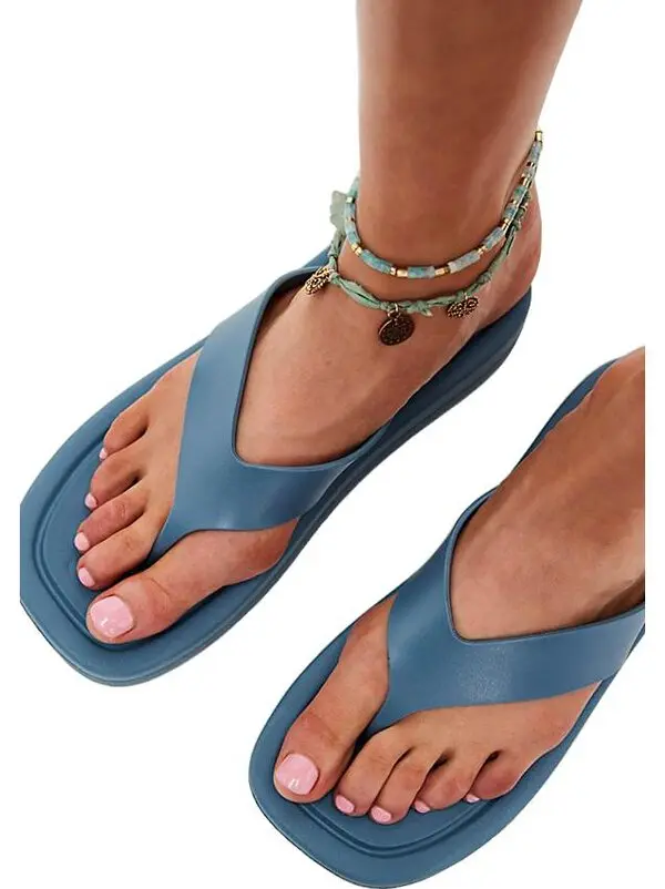 Jeffrey Campbell Darcie Platform Flip Flops - Turquoise