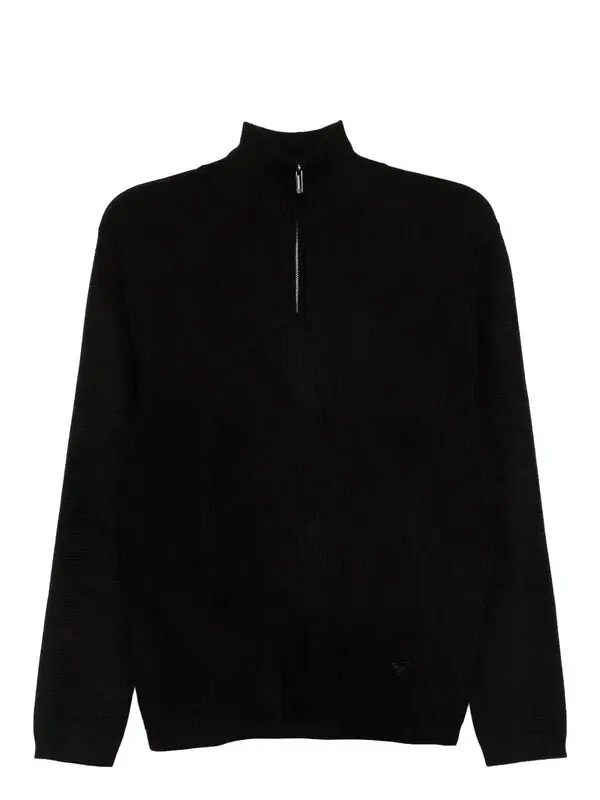 Emporio Armani Half-zip Jumper - Black