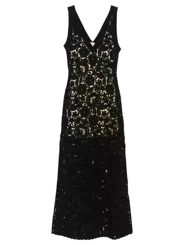 P.a.r.o.s.h Crochet Maxi Dress - Black