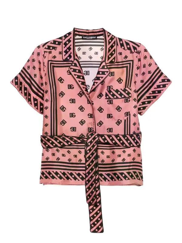 Dolce & Gabbana Dna Logo-print Shirt - Pink