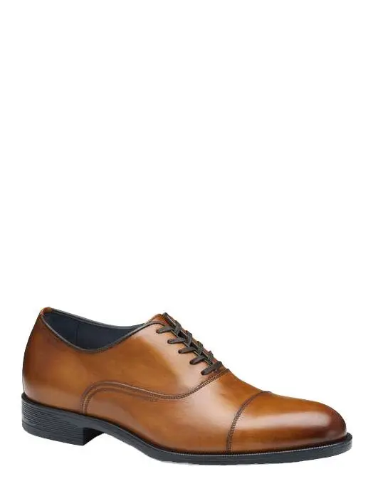 JOHNSTON & MURPHY COLLECTION Flynnch Cap Toe Oxford - Tan Italian Calfskin