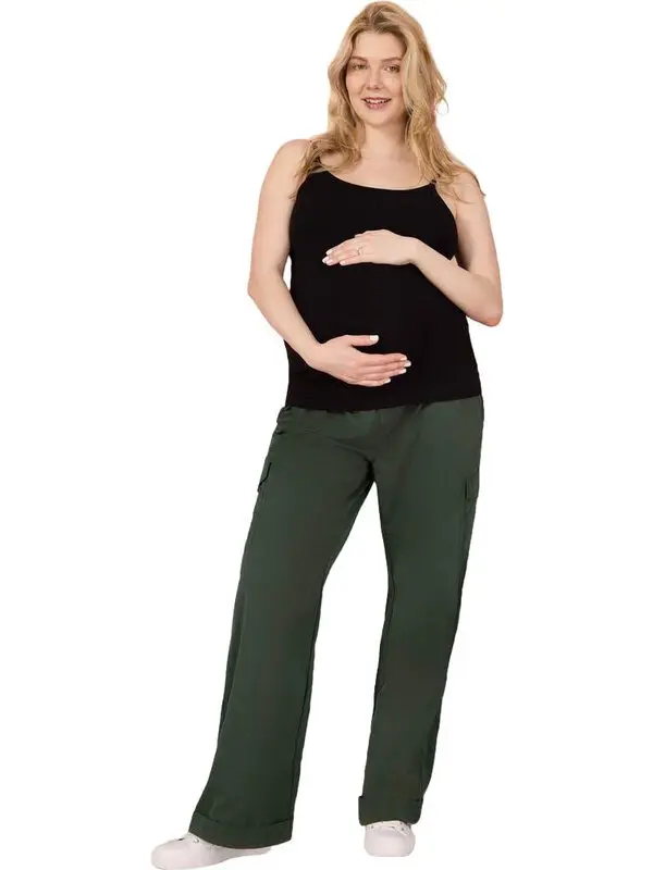 Motherhood Maternity Under The Belly Utility Cargo Relaxed Fit Pant - Deep Depths