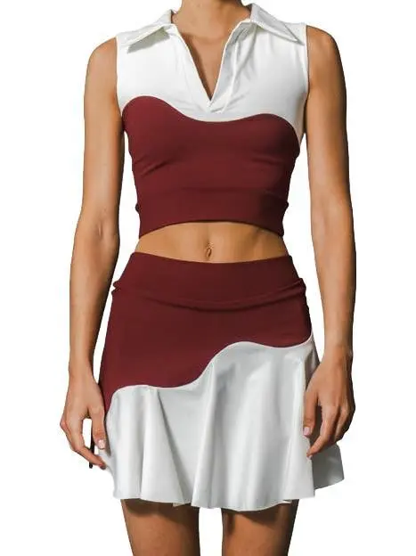 PORT DE BRAS Gio Wave Top - Burgundy-chantilly