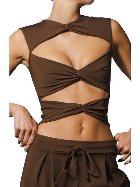 PORT DE BRAS Lauren Top - Dark Chocolate