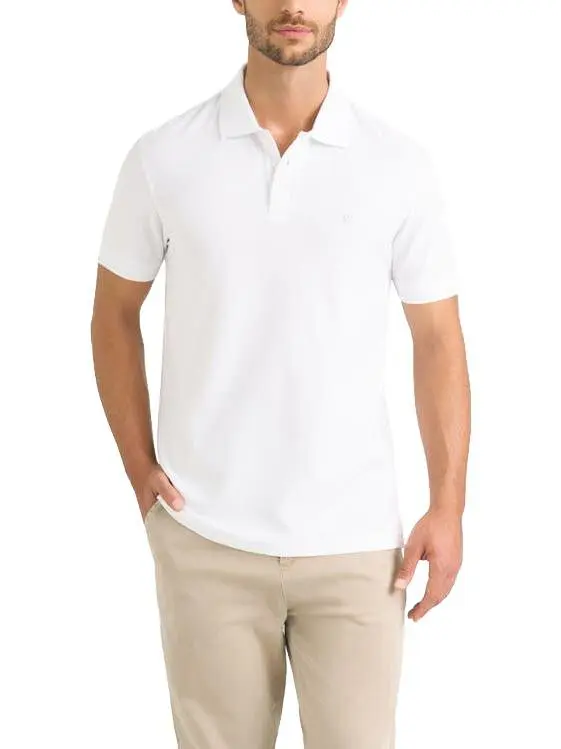 VELEZ Semi-fit Polo Shirt With Jacquard Detail - White