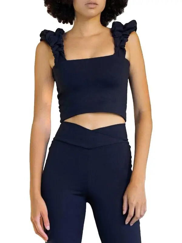 PORT DE BRAS Scrunchie Tank - Black