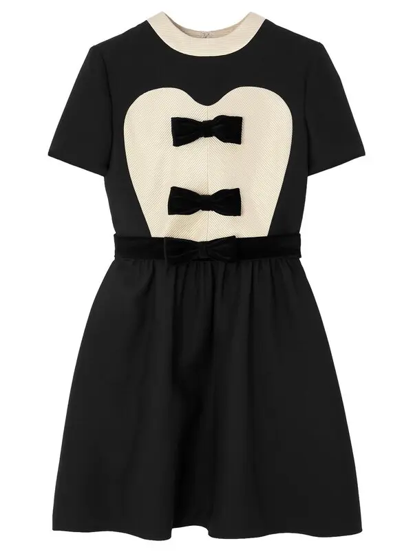 Valentino Garavani Bow-detailed Mini Dress - Black