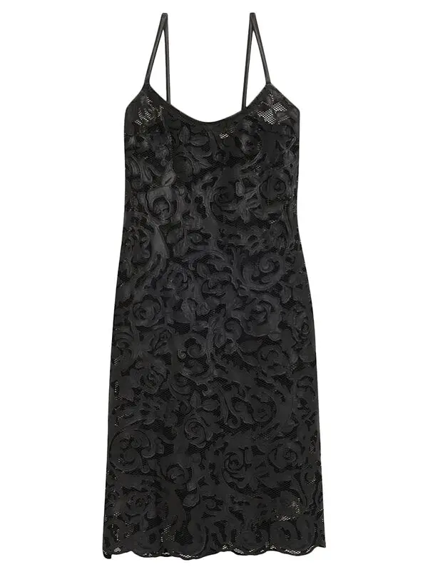 L'Agence Kazuko Lasercut Midi Dress - Black