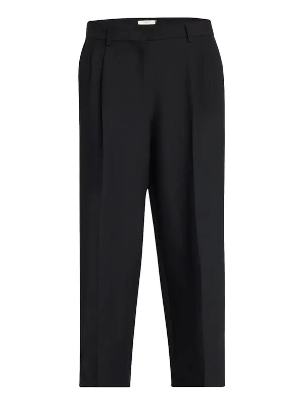 THE ROW Lilas Pleated Straight-leg Pants - Black