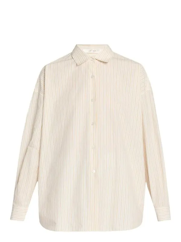 THE ROW Caster Striped Oversized Shirt - Beige  Orange