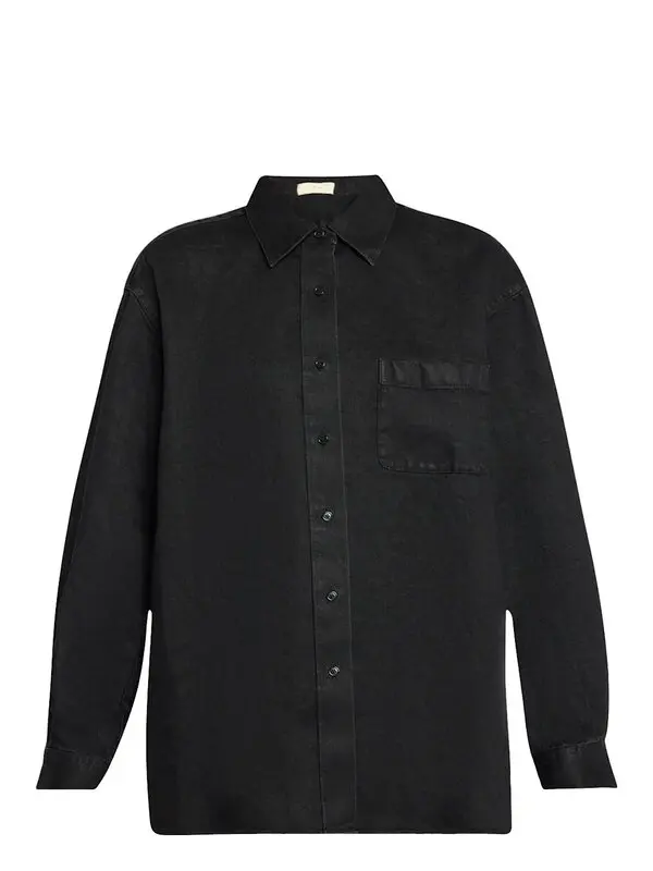 THE ROW Nesson Linen Shirt - Black