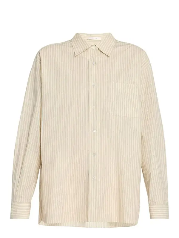 THE ROW Nesson Striped Shirt - Sage Tint  Graphene