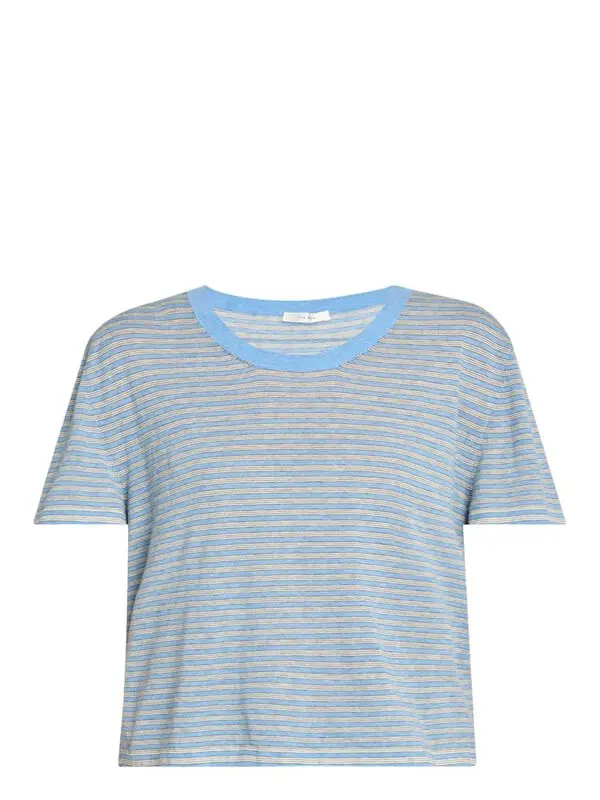 THE ROW Jansu Striped Cotton-cashmere Top - Blue  White Stripe