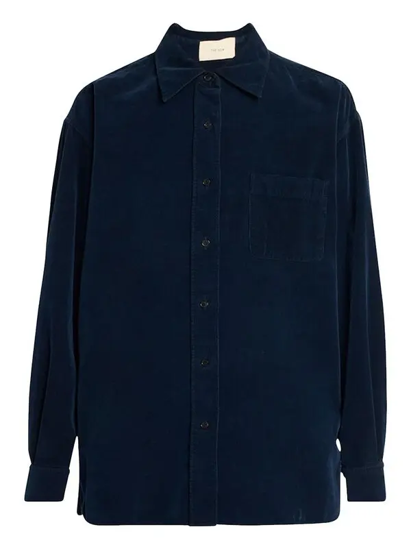 THE ROW Nesson Silk Button-down Shirt - Dark Blue