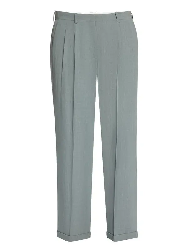 THE ROW Everhart Pleated Straight-leg Trousers - Timouse Grey
