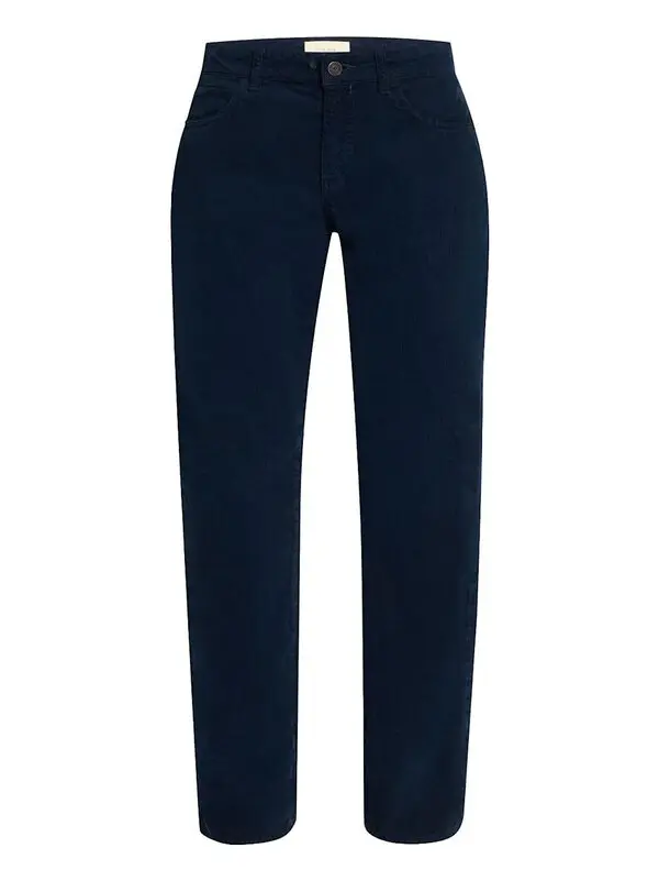 THE ROW Carlyl Corduroy Straight-leg Pants - Dark Blue
