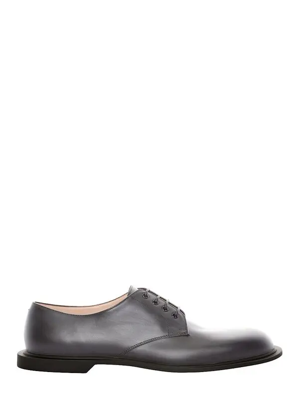 THE ROW Nic Leather Derby Loafers - Black