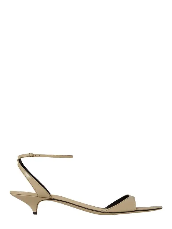 THE ROW Vika Leather Ankle-strap Sandals - Gray