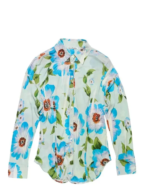 Acne Studios Floral-print Shirt - Blue