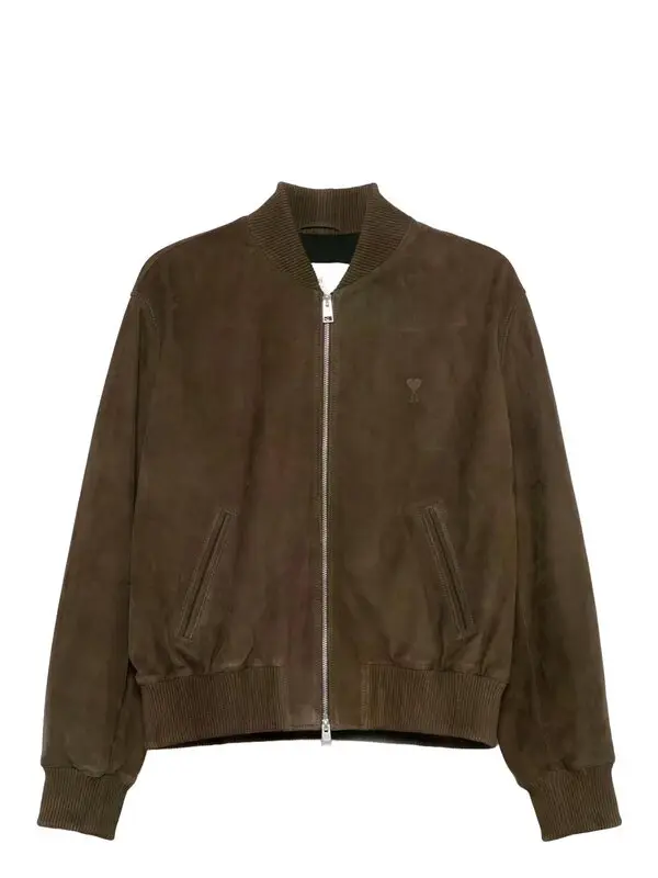 Ami Suede Bomber Jacket - Green