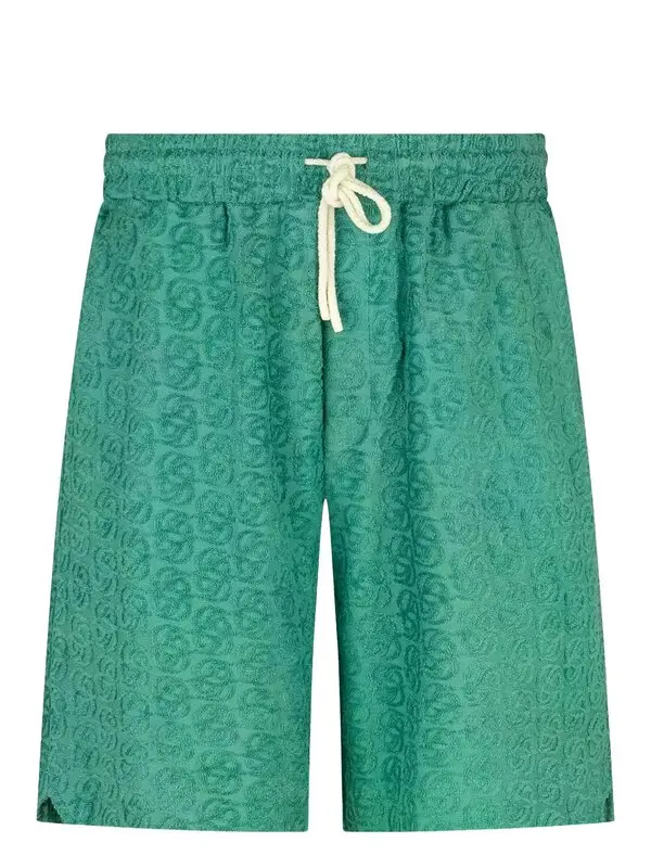 Drole De Monsieur Monogram Shorts - Green