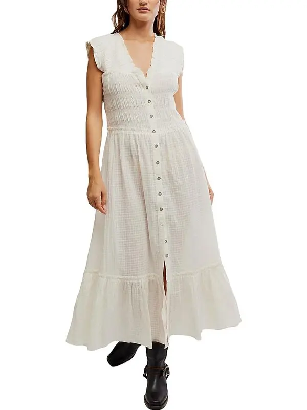 Free People Desert Dazed Midi Dress - Clean Ivory