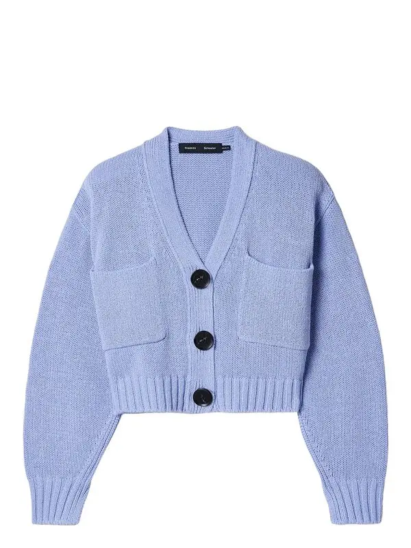 Proenza Schouler Sofia Cropped Cotton-blend Cardigan - Blue