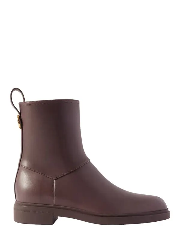Loro Piana Kilda Leather Ankle Boots - Brown