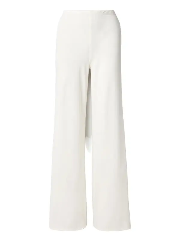 Staud Stroll Wide-leg Crepe Pants - Neutrals