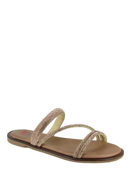 NATIONAL COMFORT Aranda Crystal Embellished Sandal - Platinum Suede