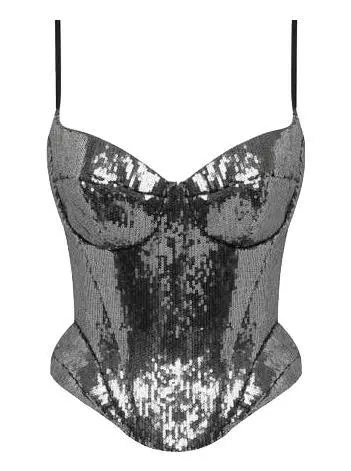 MILLA Sensational Sequined Corset - Gray
