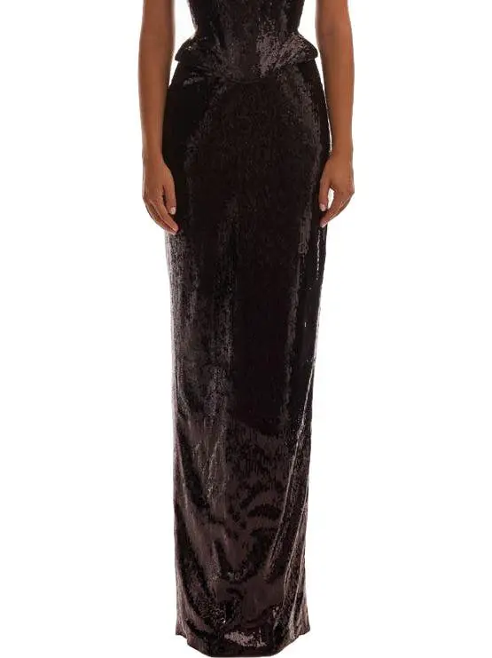MILLA Fitted High-waist Sequin Pencil Maxi Skirt - Black