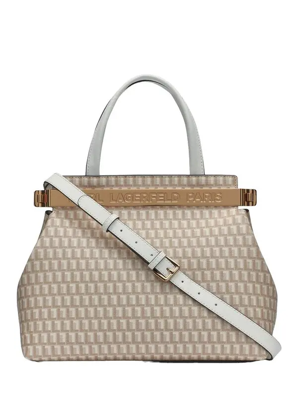 Karl Lagerfeld Paris Jacqueline Satchel - Vanilla Khaki/winter White