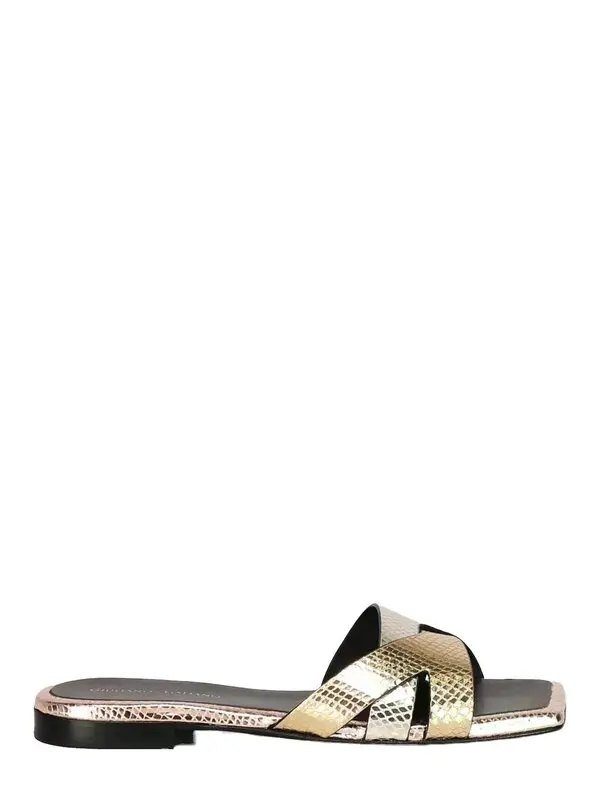 GIULIANO GALIANO Leather Slides - Gold