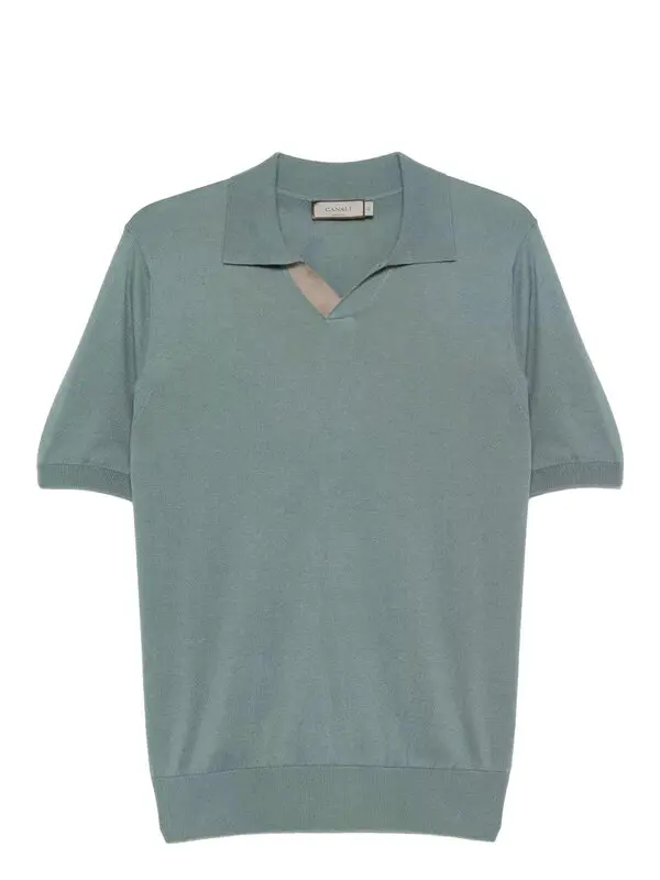 Canali Polo-collar T-shirt - Blue