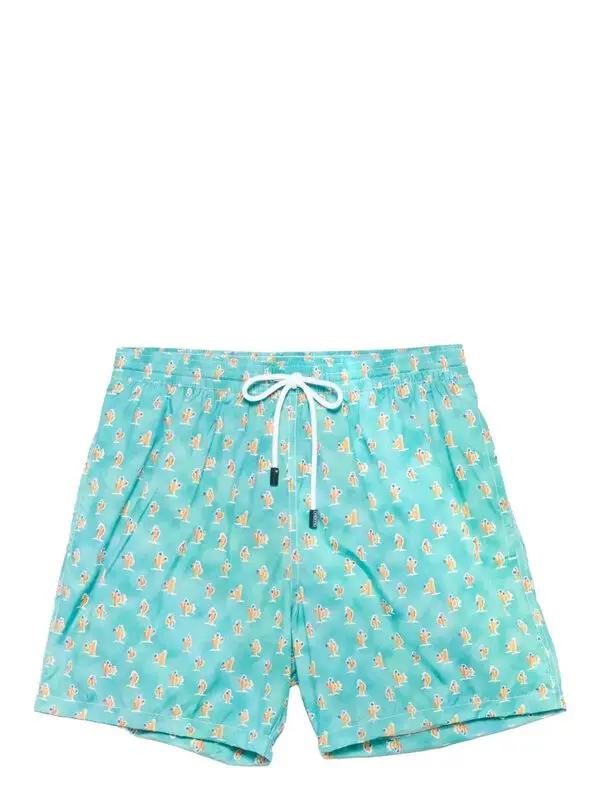 BARBA NAPOLI Cactus-print Swim Shorts - Green