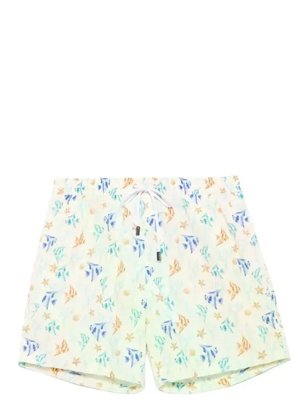 BARBA NAPOLI Printed Swim Shorts - Neutrals