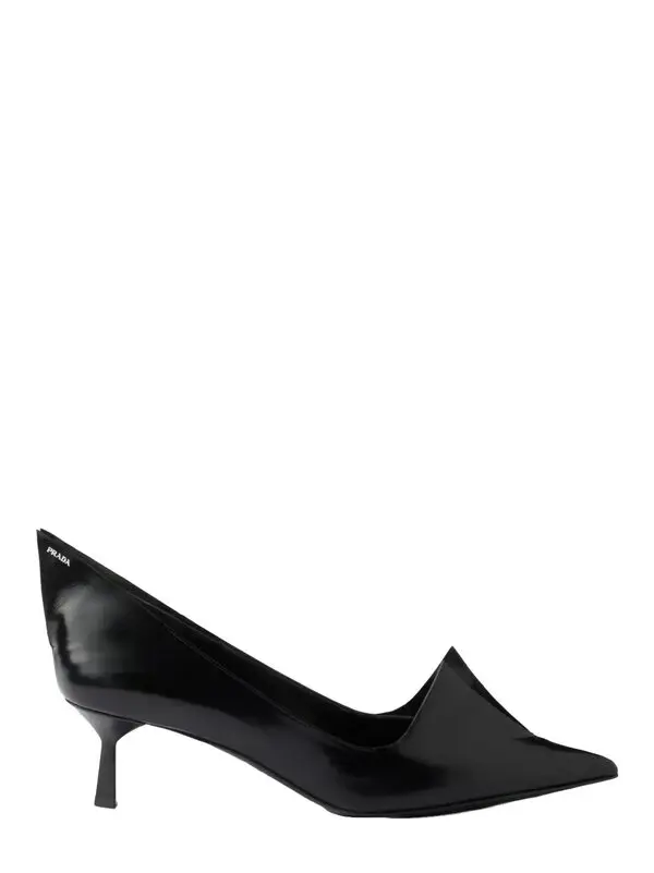 Prada 55mm Brushed Leather Pumps - Black