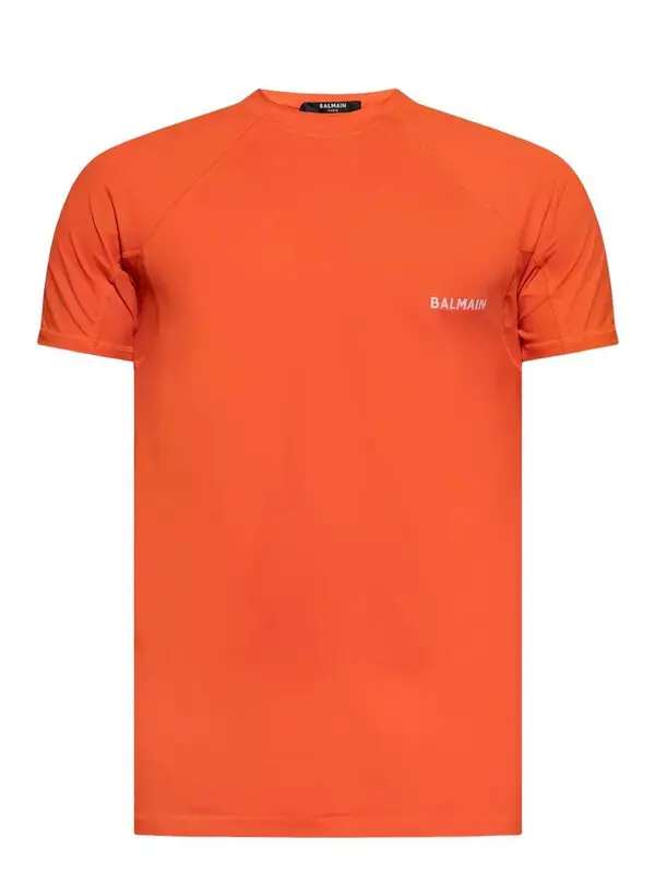 Balmain Logo-embroidered T-shirt - Orange