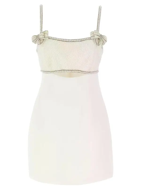 SELF-PORTRAIT Rhinestone-embellished Dress - White