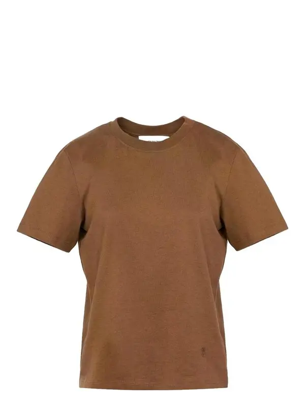YVES SALOMON Jersey T-shirt - Brown