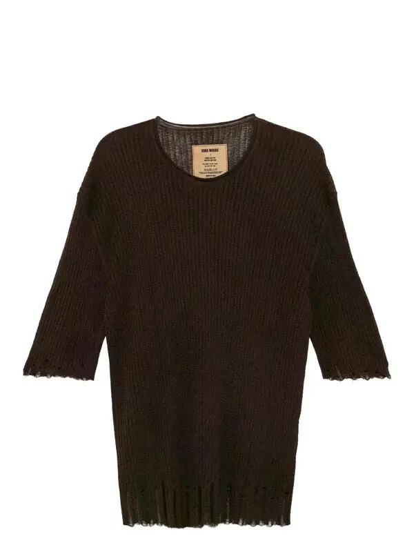 UMA WANG Knitted T-shirt - Brown