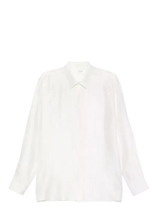 Saint Laurent Striped Satin Shirt - White
