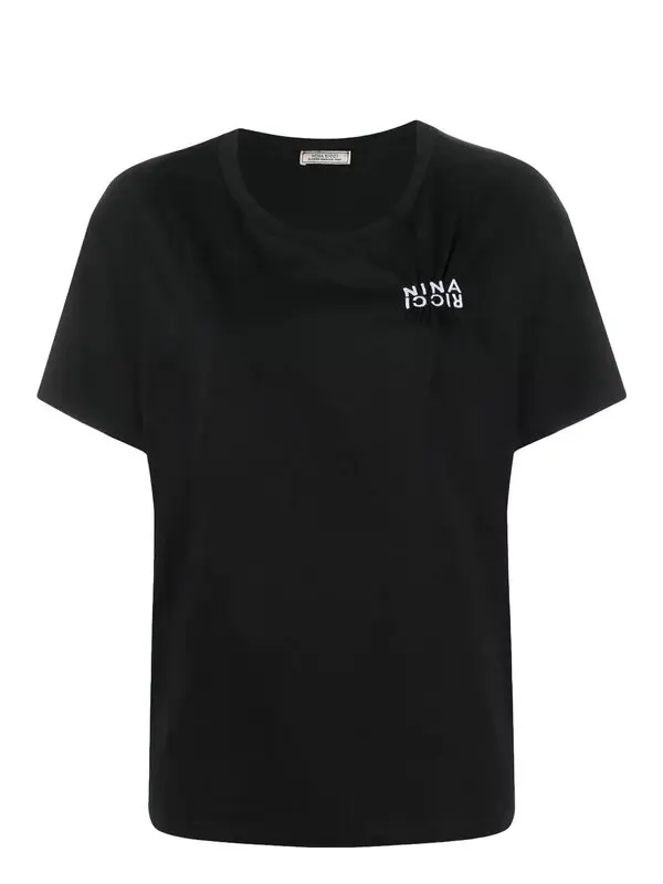 Nina Ricci Embroidered Logo T-shirt - Black