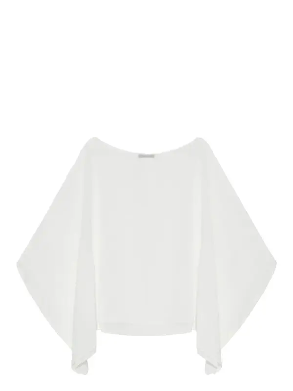 Balmain Silk Cape Blouse - White