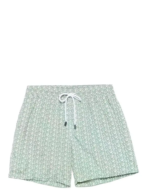 BARBA NAPOLI Paisley-print Swim Shorts - Green